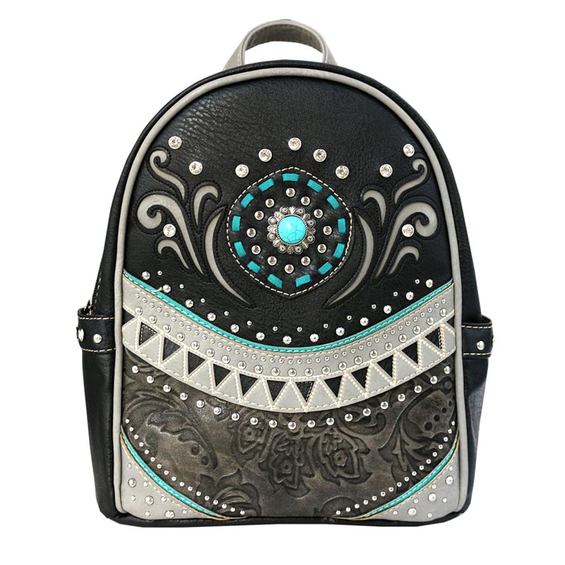 Western Style Turquoise Accent Backpack-G46W213/BK 1 ...
