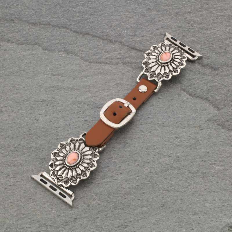 Western Concho Apple Watch Leather Bands-SW0001/SBPNK 1 ...