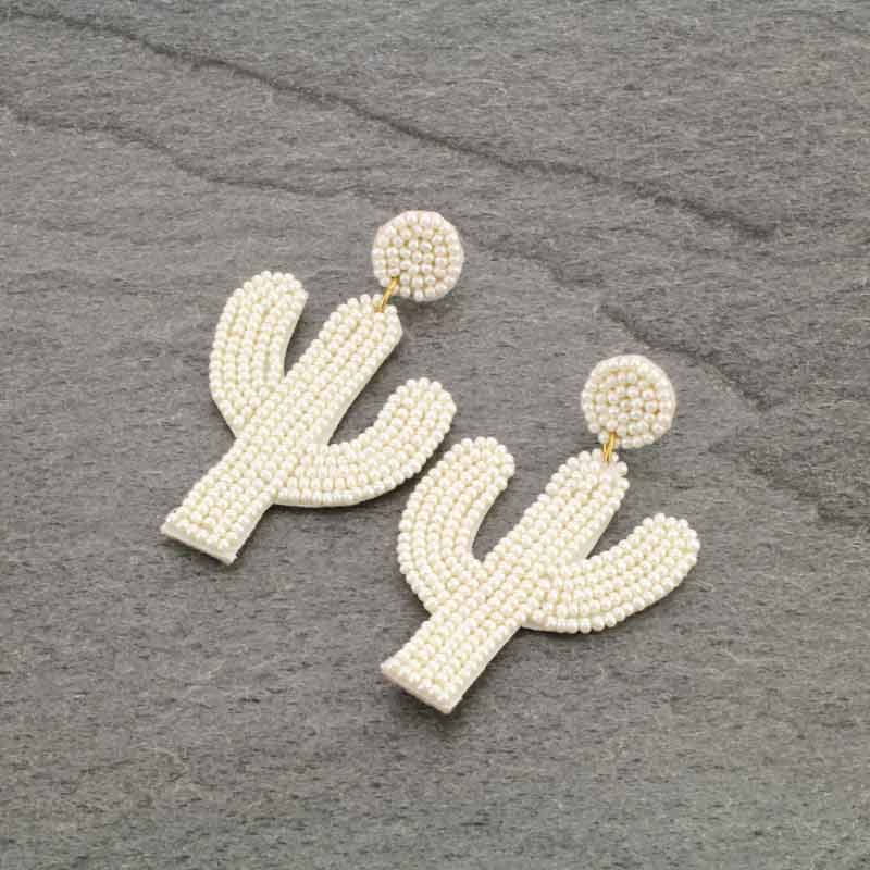 Cactus Seed Bead Post Earrings-SKE-0054/NAT 1 – Bluetortoisewholesale