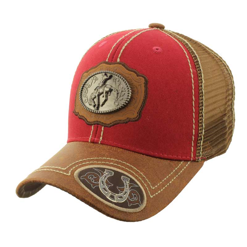 Pitbull Rodeo Patch Metal Cotton Vintage Mesh Ball Cap-PB-01/RED 1 ...