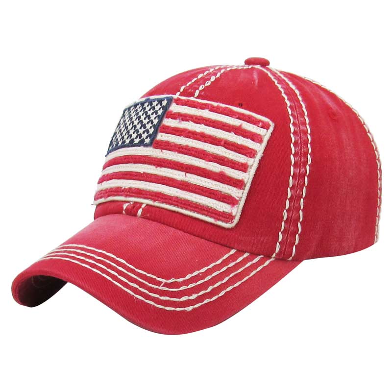 Washed Cotton Vintage “American Flag” Ball Cap – Bluetortoisewholesale