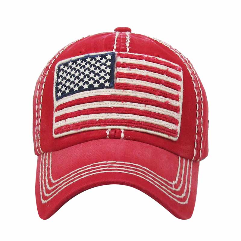 Washed Cotton Vintage “American Flag” Ball Cap – Bluetortoisewholesale