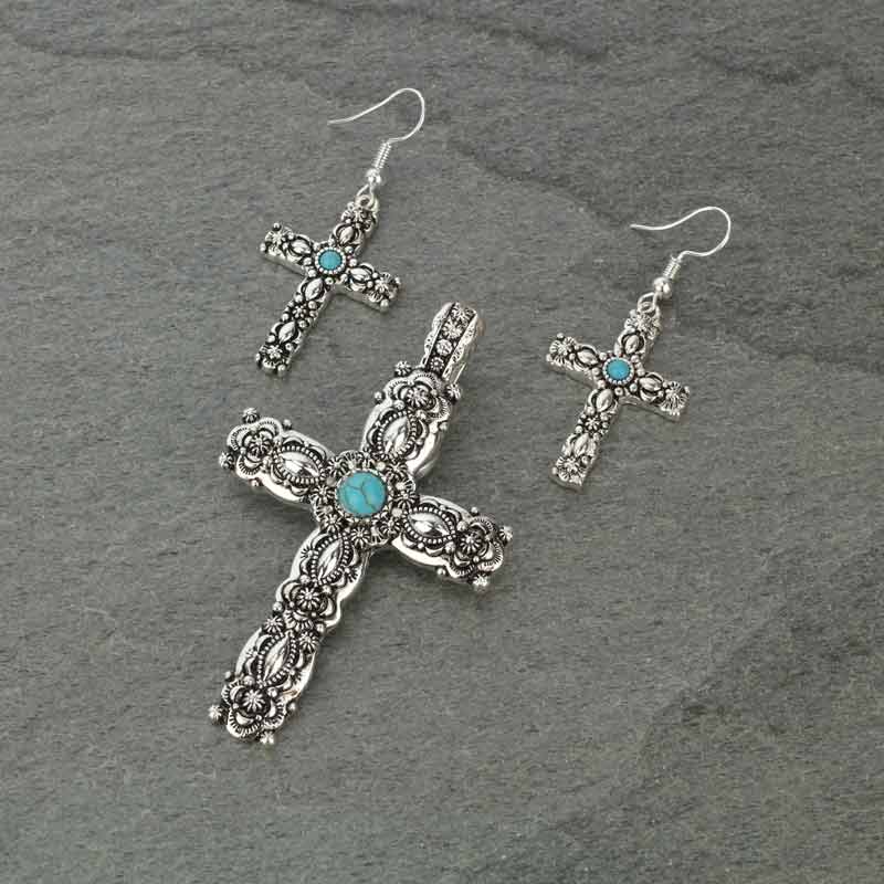 Western Style Cross Pendant Set – Bluetortoisewholesale