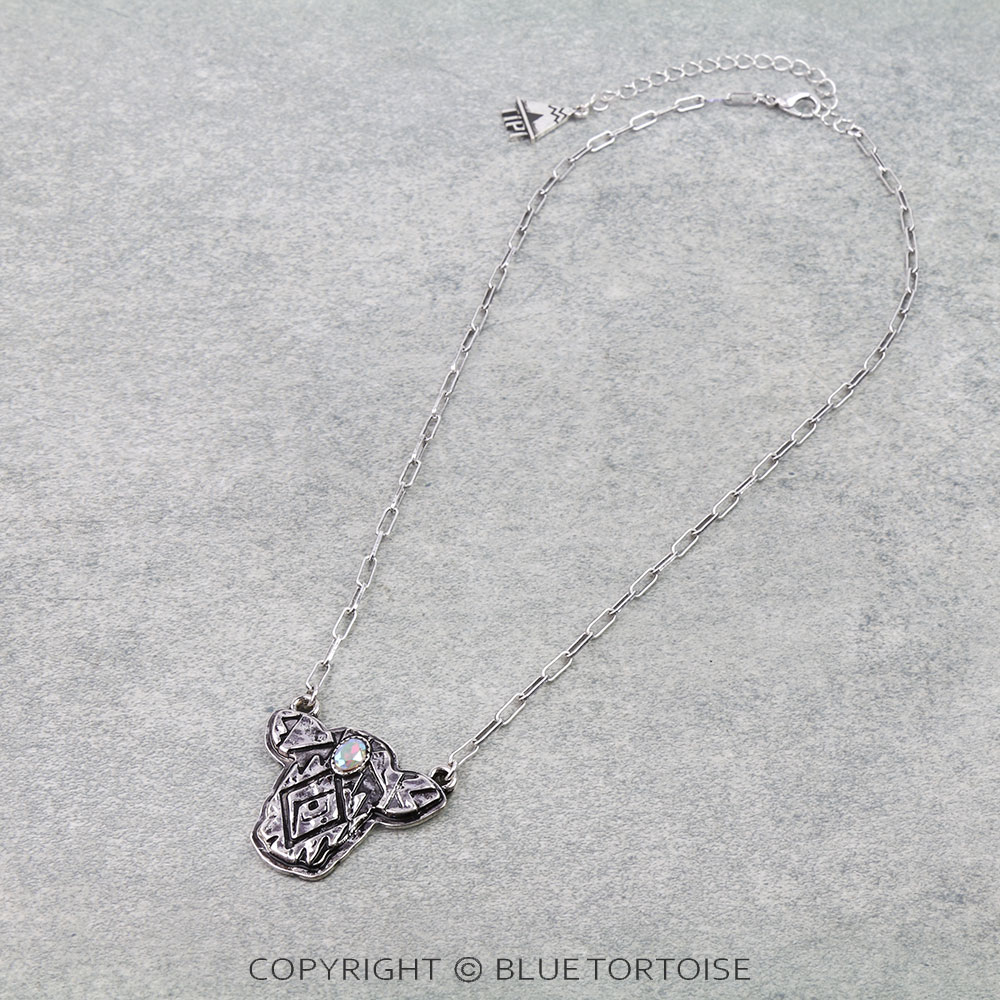 Western Aztec Cow Head Necklace – Bluetortoisewholesale