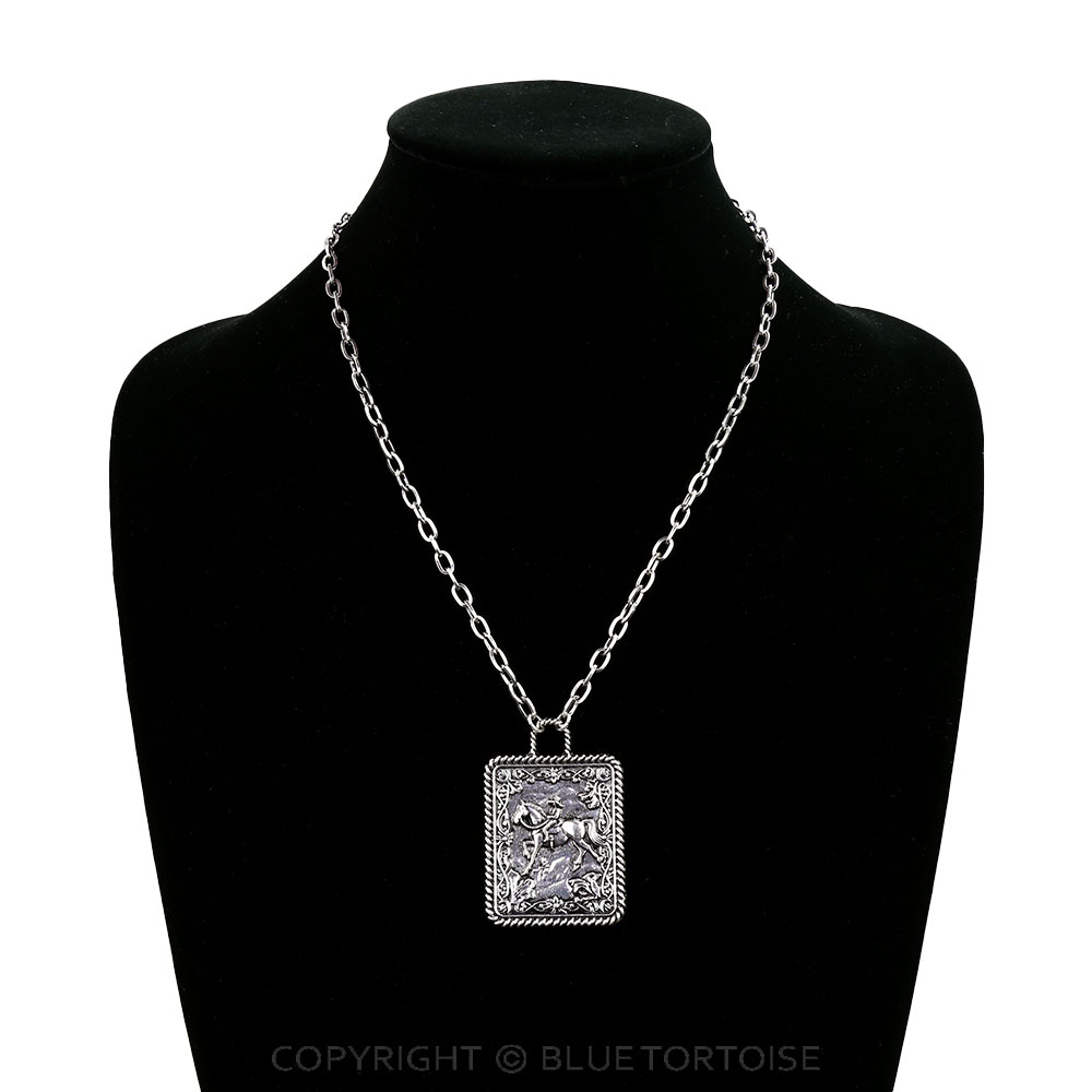 Western Cowboy Scenery Necklace – Bluetortoisewholesale