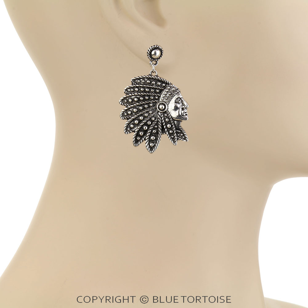 Western Ball TXR Indian Head Stud Earrings – Bluetortoisewholesale